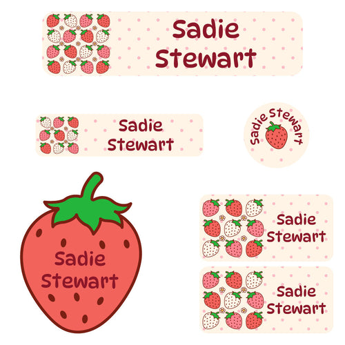 Strawberry Kindergarten Labels Pack For Kids | Name Bubbles