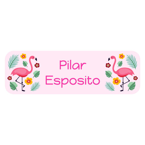 Flamingo Large Name Labels | Name Bubbles
