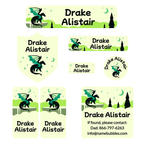 Dragon Mega Daycare Labels Pack For Kids | Name Bubbles