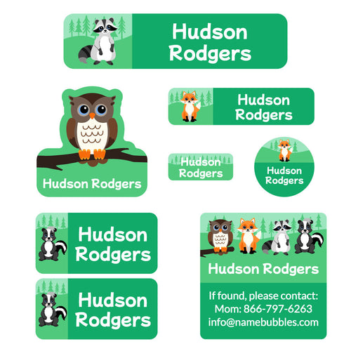 Forest Animals Mega Daycare Labels Pack | Name Bubbles