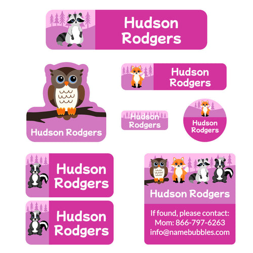 Forest Animals Mega Daycare Labels Pack | Name Bubbles