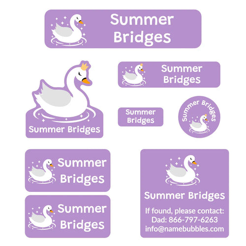Swan Mega Daycare Labels Pack | Name Bubbles
