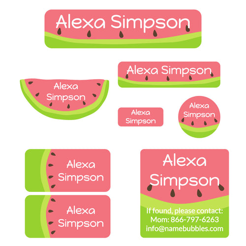 Watermelon Mega Daycare Labels Pack For Kids | Name Bubbles