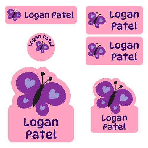 Butterfly Prechool Labels Pack For Kids | Name Bubbles