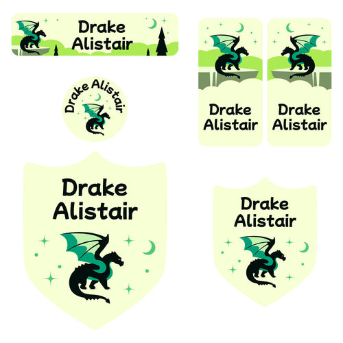 Dragons Prechool Labels Pack For Kids | Name Bubbles