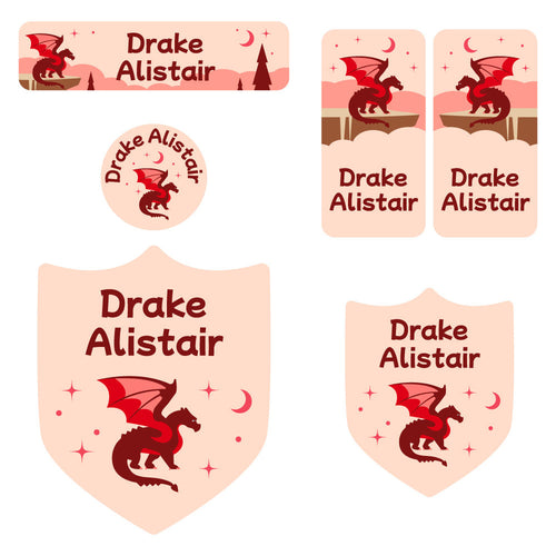 Dragons Prechool Labels Pack For Kids | Name Bubbles