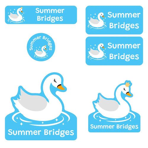 Swan Prechool Labels Pack For Kids | Name Bubbles