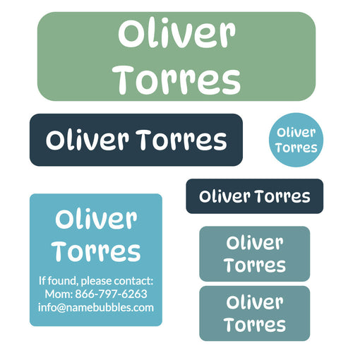 Color Combos School Labels Pack | Name Bubbles