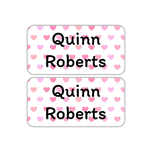 Hearts Stick On Shoe Labels | Name Bubbles