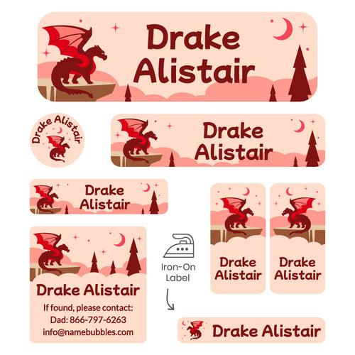 Dragons Sleepaway Camp Labels Pack For Kids | Name Bubbles