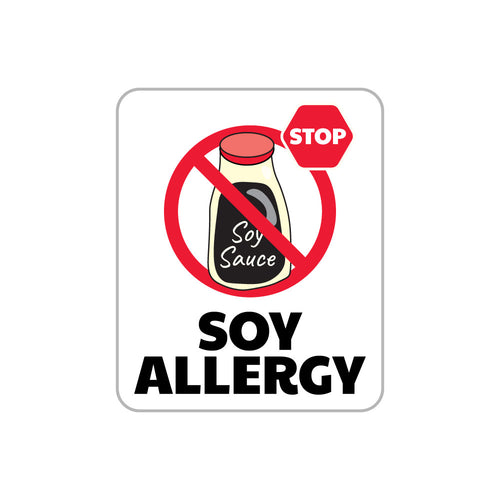 Soy Allergy Waterproof Stickers | Name Bubbles