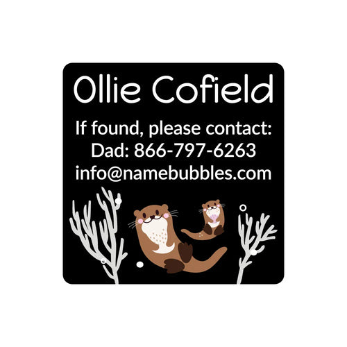 Otter Contact Labels For Kids | Name Bubbles