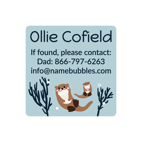 Otter Contact Labels For Kids | Name Bubbles