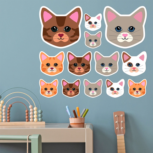 Cats Wall Decals For Kids | Name Bubbles