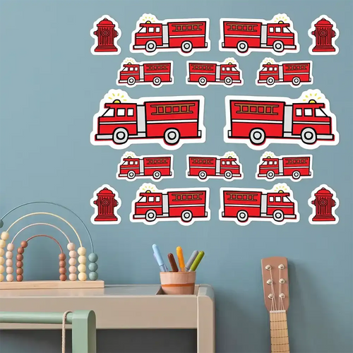Fire Truck Wall Decals For Kids | Name Bubbles