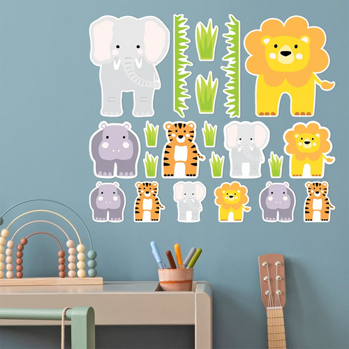 Zoo Animals Wall Decals For Kids | Name Bubbles