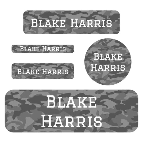 Camo Waterproof Labels Pack | Name Bubbles