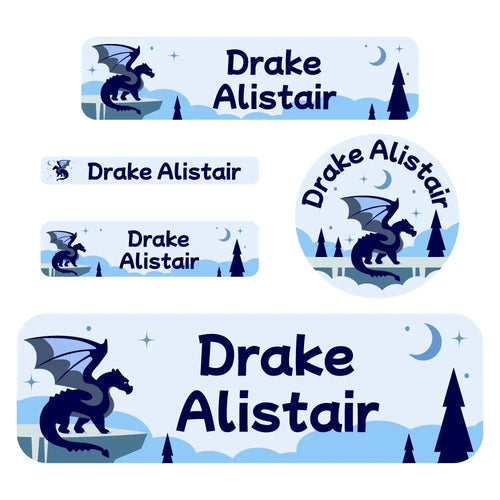 Dragon Waterproof Labels Pack | Name Bubbles