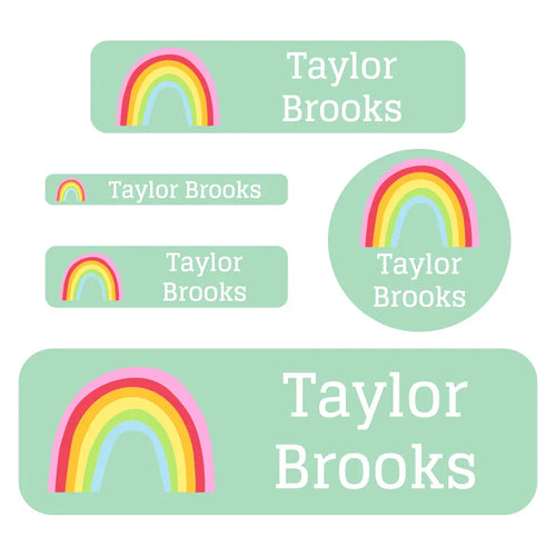 Rainbows Waterproof Labels Pack | Name Bubbles