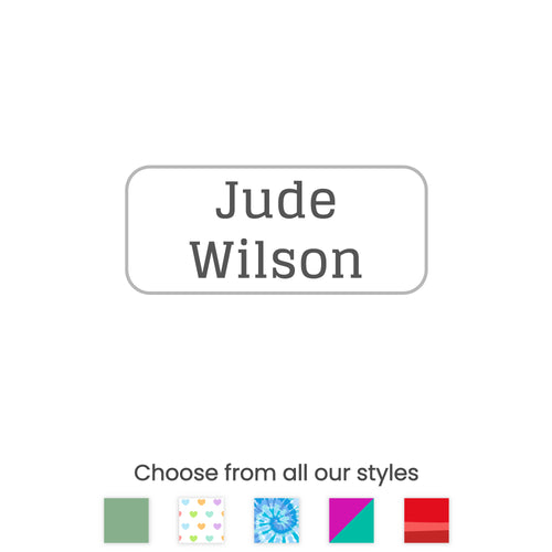 Custom Extra Small Rectangle Name Labels | Name Bubbles