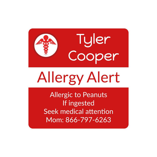 Multicolor Icon Allergy Labels - Safety Labels | Name Bubbles