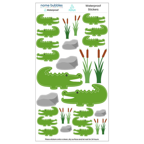 Alligator Waterproof Stickers | Name Bubbles