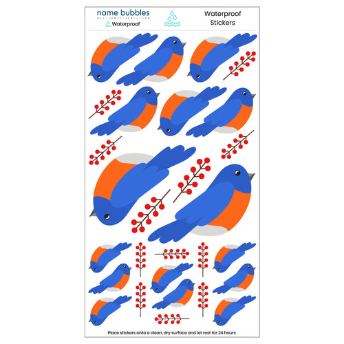 Blue Bird Waterproof Stickers | Name Bubbles