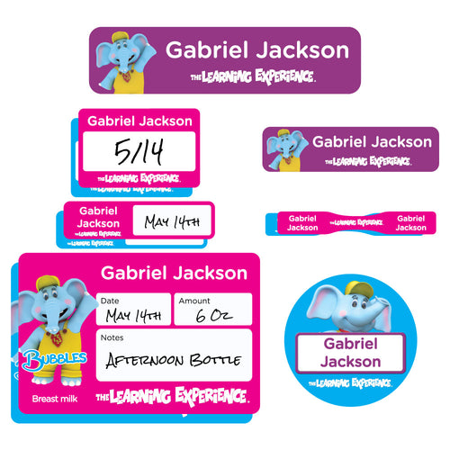 Breast Milk & Formula Infants Labels Pack | Name Bubbles