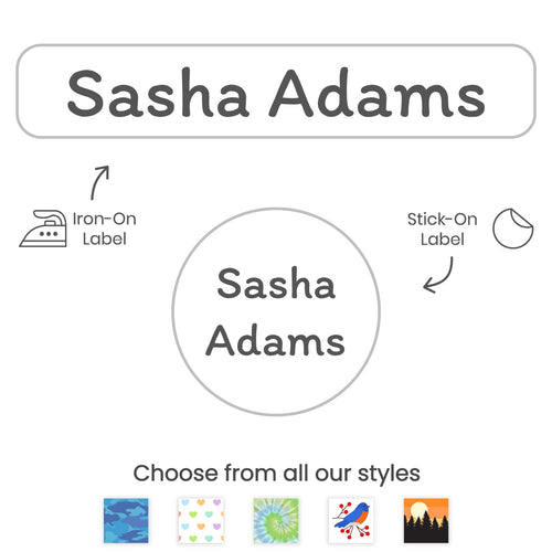 Custom Camp Clothing Labels Pack For Kids | Name Bubbles