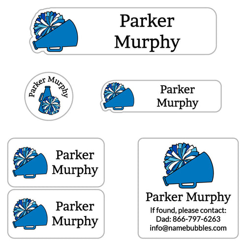 Custom Labels: Cheer Labels for Camp | Name Bubbles