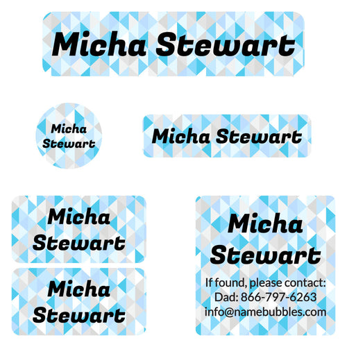 Custom Camp Labels: Crystal Prism Labels for Camp | Name Bubbles