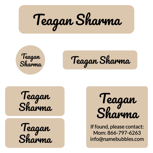 Neutral Color Camp Labels Pack | Name Bubbles