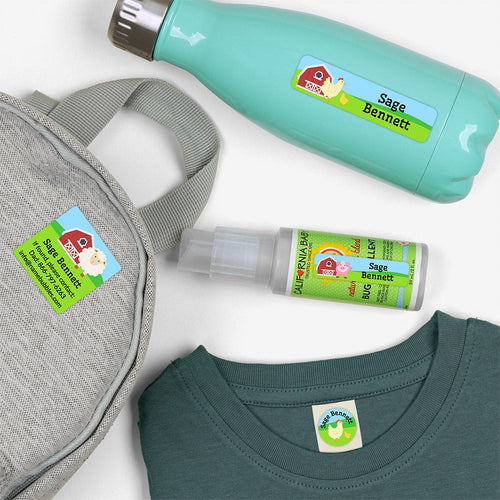 Custom Labels: Farm Animals Labels for Camp | Name Bubbles