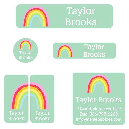 Rainbows Camp Labels For Kids | Name Bubbles