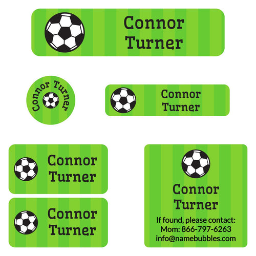 Custom Labels: Soccer Labels for Camp | Name Bubbles