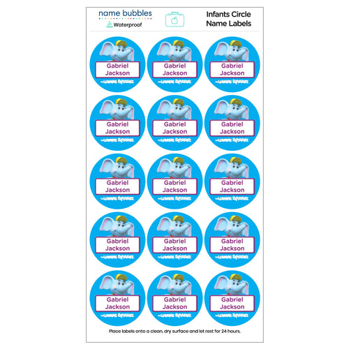Infants Circle Name Labels | Name Bubbles