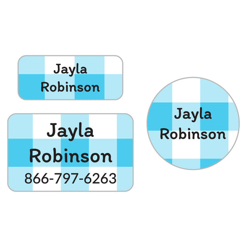 Gingham Clothing Labels Pack | Name Bubbles