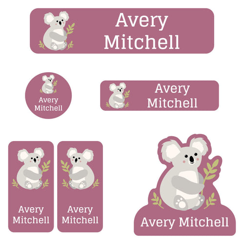 Daycare Name Stickers: Koala Labels For Daycare | Name Bubbles