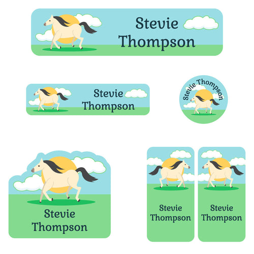 Kindergarten Labels: Horse Kindergarten Labels Pack | Name Bubbles