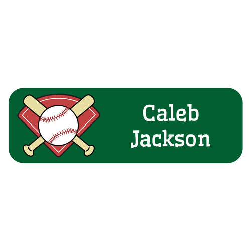 Baseball Large Rectangle Name Labels | Name Bubbles