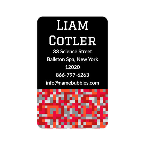 Pixels Luggage Tag Labels For Kids | Name Bubbles