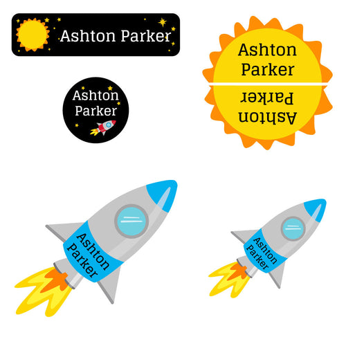 Space Preschool Labels Pack | Name Bubbles