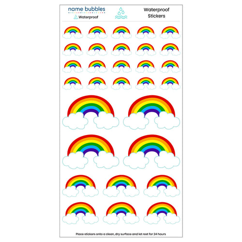 Rainbow Waterproof Stickers | Name Bubbles