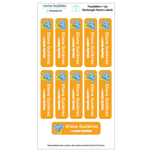 Twaddlers + Up Rectangle Name Labels | Name Bubbles