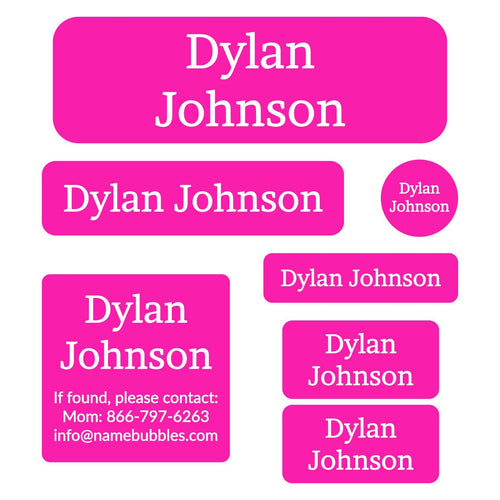 One Color School Labels Pack | Name Bubbles
