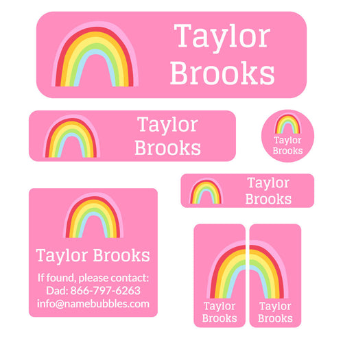 Rainbows School Labels Pack | Name Bubbles