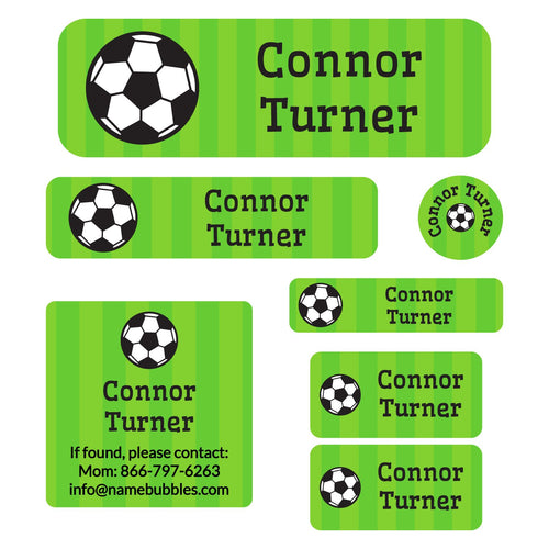 Soccer School Labels Pack | Name Bubbles
