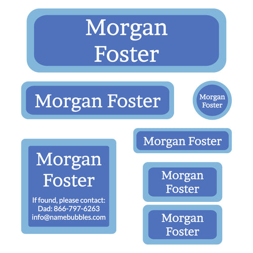 Solid Border School Labels Pack | Name Bubbles