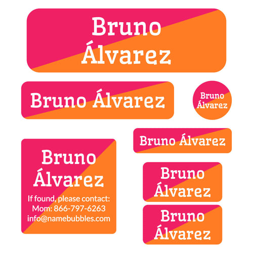 School Supply Labels: Two-tone Labels Pack | Name Bubbles