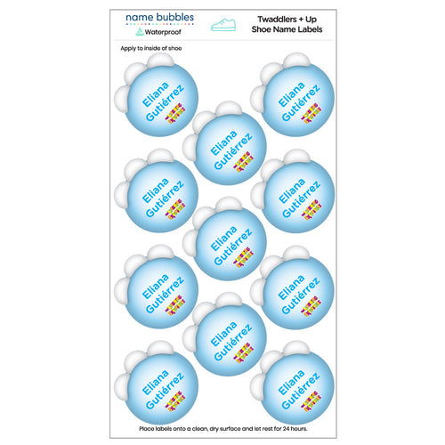 Twaddlers + Up Shoe Labels | Name Bubbles